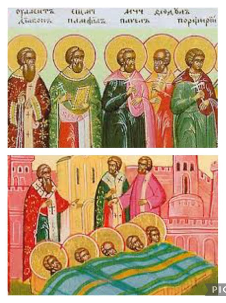 Hieromartir Pamphilius,diakon Valentus, dan diakon Paulus, beserta ...